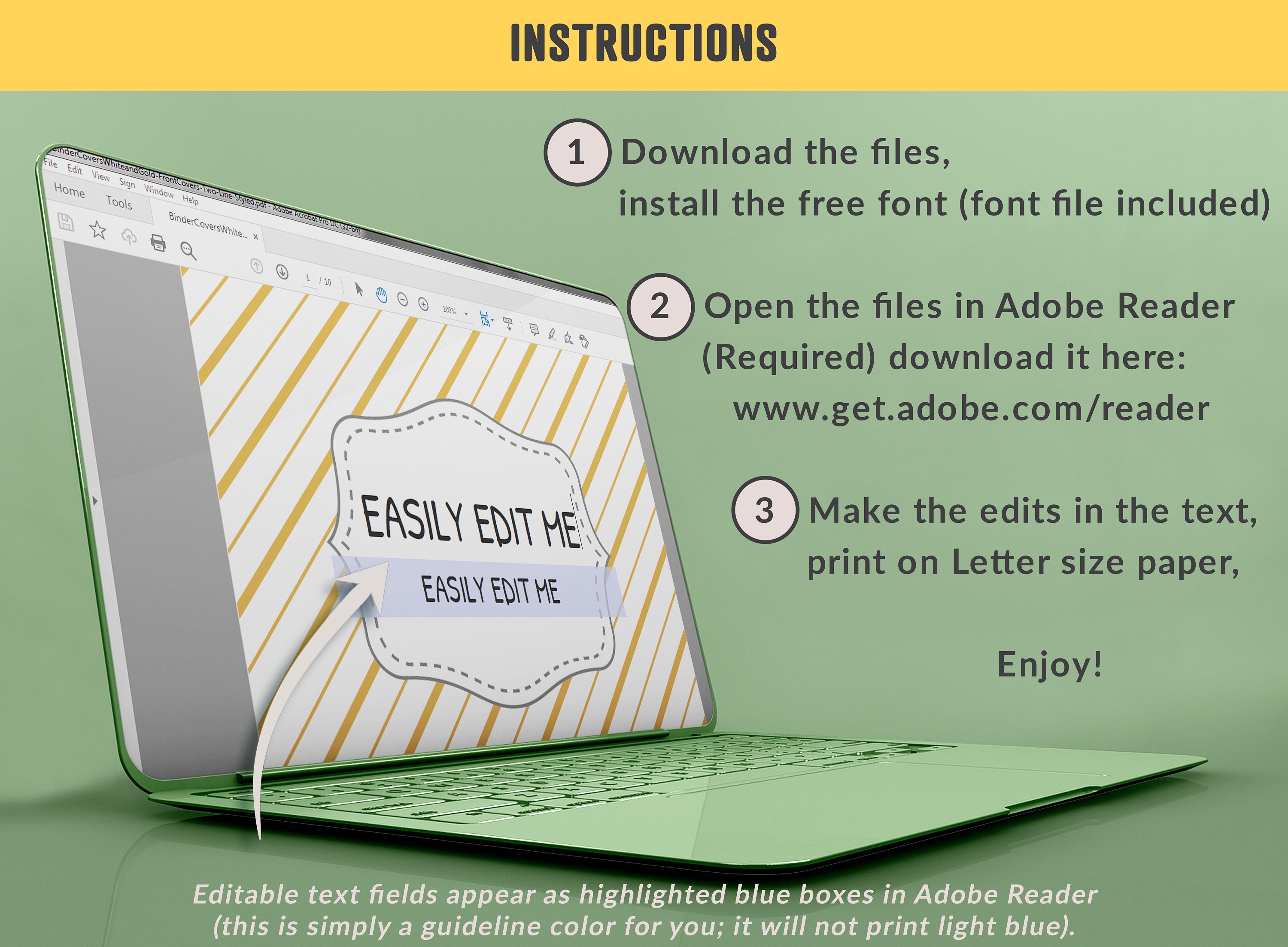 Binder Covers White and Gold 10 Printable & Editable Binder - Etsy