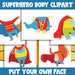 Animal Superhero Body Clipart Set for Prek to 6th Grade, 20 Pages, PDF ...