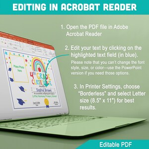 Editable 4th Grade Certificate Template With Photo: 8.5x11 PDF ...