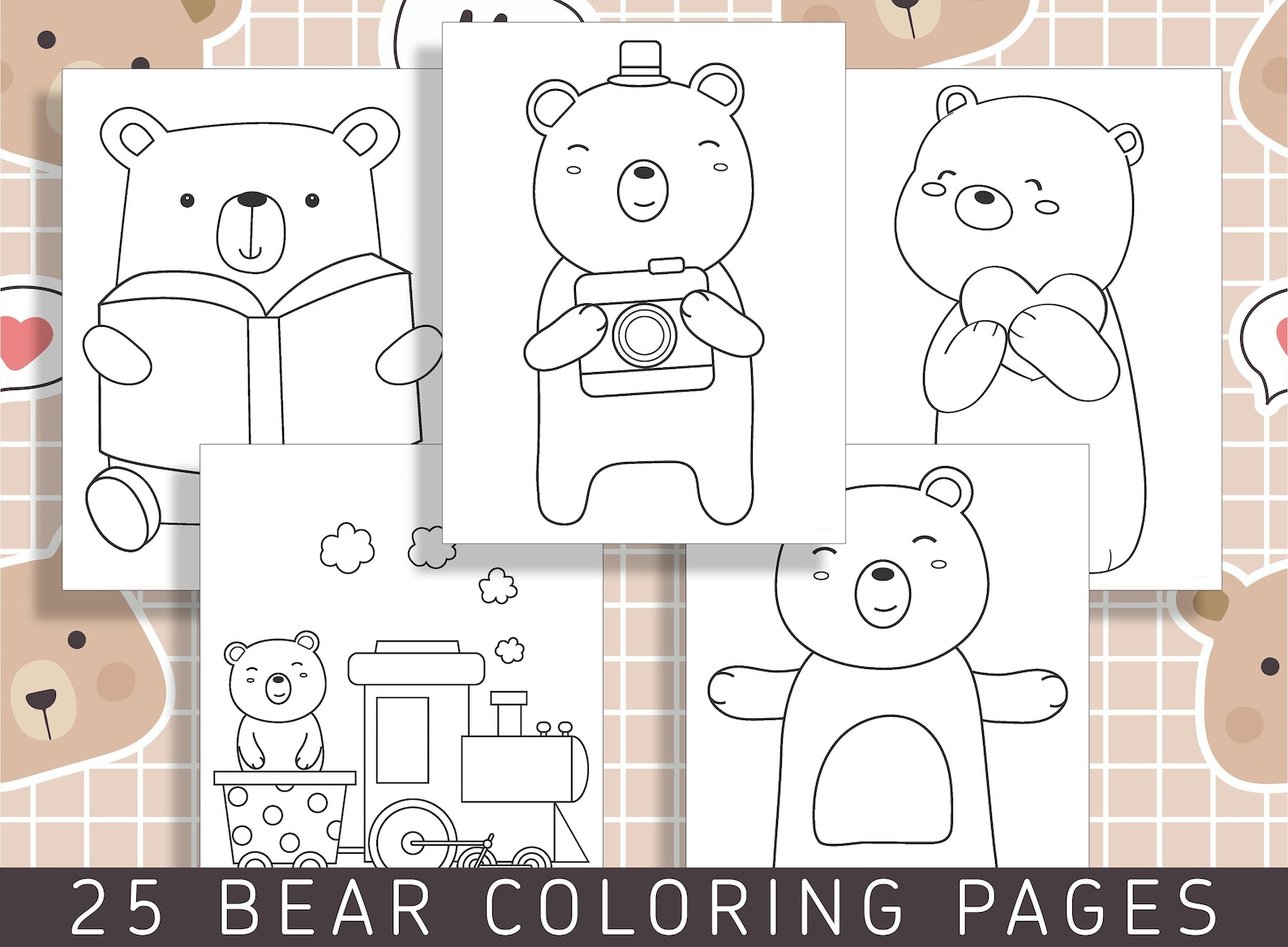 25 Adorable Bear Coloring Pages for Preschool and Kindergarten Kids ...