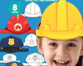 Labor Day & Community Helpers Hat Craft | Construction Worker Helmet ...