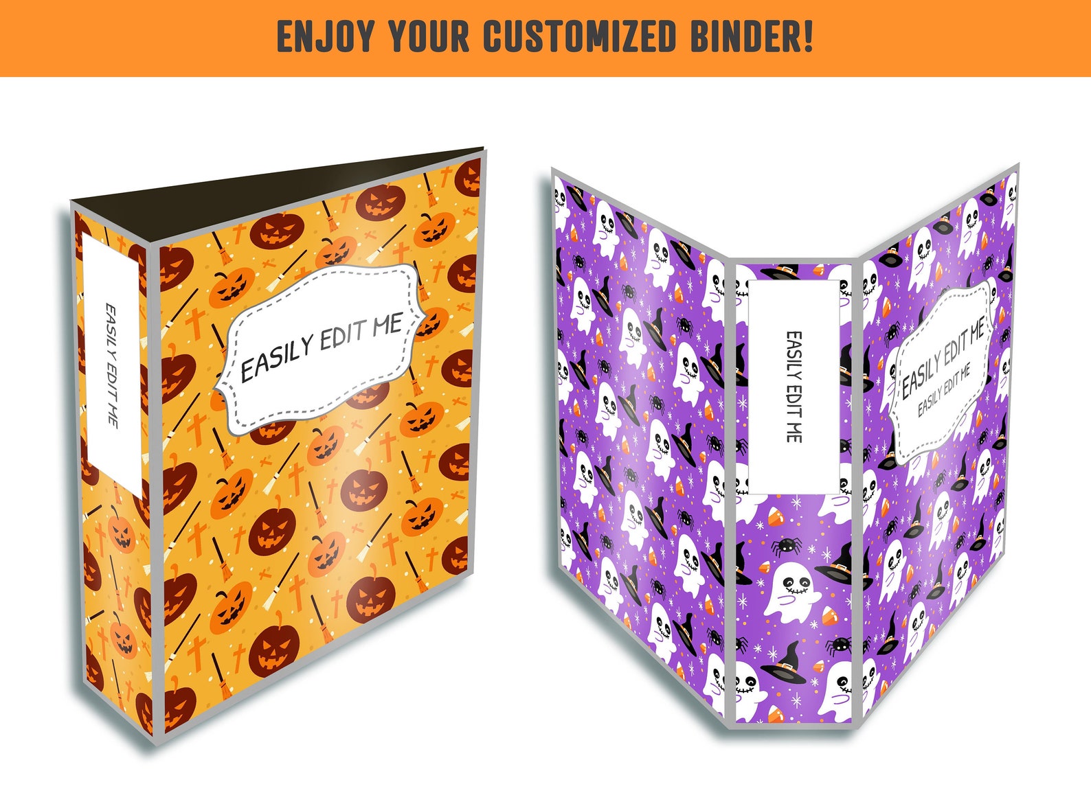 Halloween Binder Cover 10 Printable & Editable Binder - Etsy
