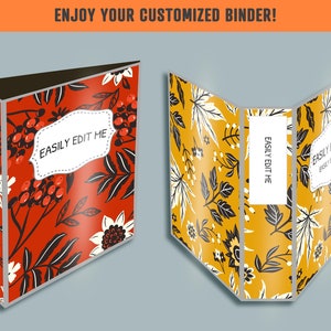 Autumn Leaves and Berries Binder Cover, 10 Printable/editable Binder ...