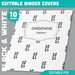 Black and White Abstract Shapes Binder Cover, 10 Printable/editable ...
