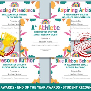 Editable End of Year Classroom Awards - End of the Year Awards ...