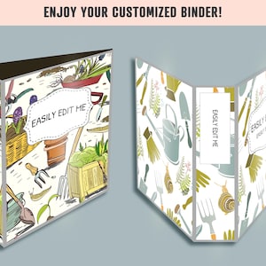 Gardening Binder Cover, 10 Printable & Editable Binder Covers+spines ...