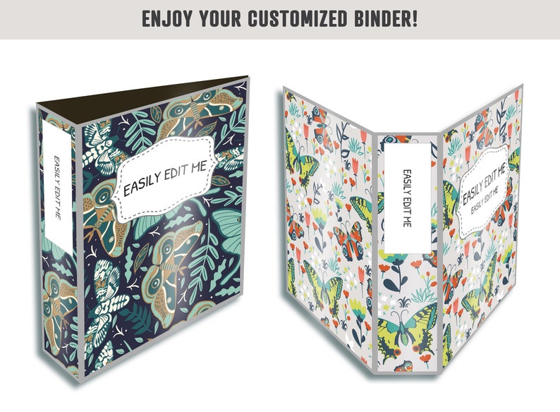 Butterfly Binder Cover 10 Printable Editable Coversspines - Etsy