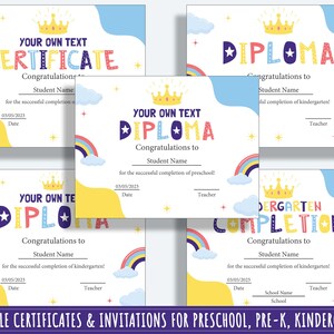 Certificate of Achievement, Editable End of Year Diplomas, Certificates ...
