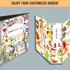 Cultural Travel Binder Cover, 10 Printable & Editable Binder Covers ...