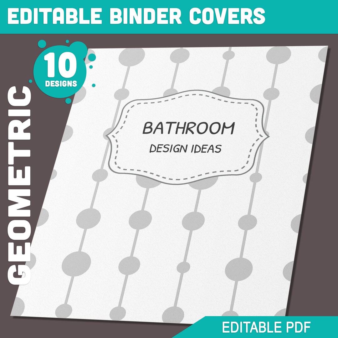 Geometric Patterns Collection Binder Covers, 10 Printable & Editable ...