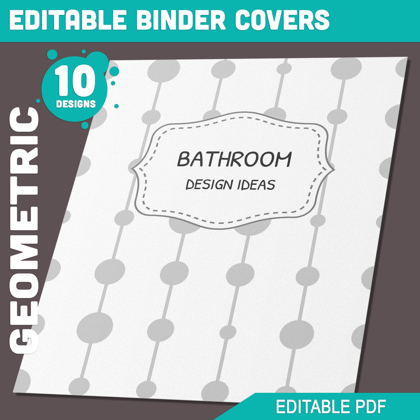 Geometric Patterns Collection Binder Covers, 10 Printable & Editable ...