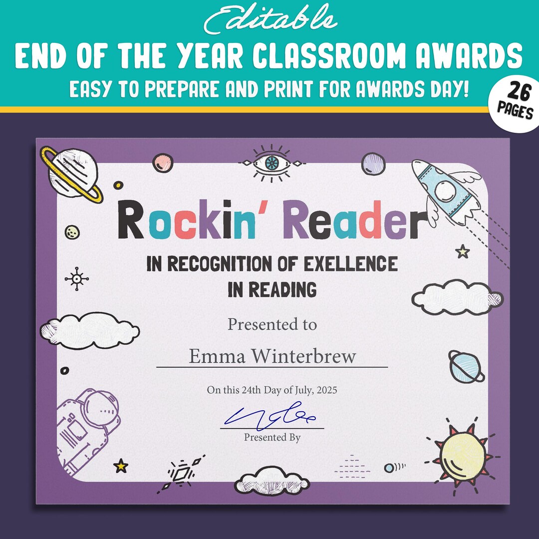 Editable Unique Class Superlatives, Fun Classroom Awards for the End of ...