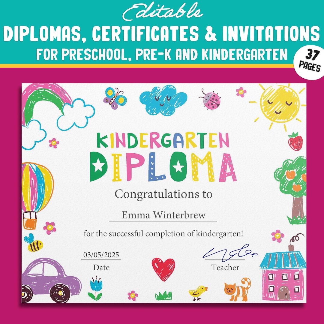 37 Customizable Kids' Drawing Pencil-themed Pre-k, Kindergarten, and ...