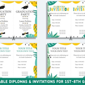 Editable 8th Grade Awards, 1st to 8th Grade Diploma, Certificate of ...
