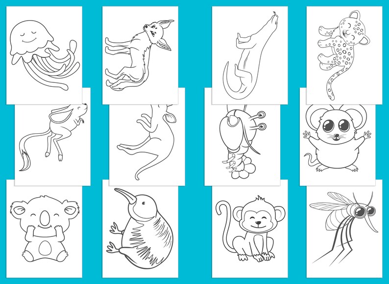Preschool Coloring Pages 100 Printable Animal Coloring Pages - Etsy UK