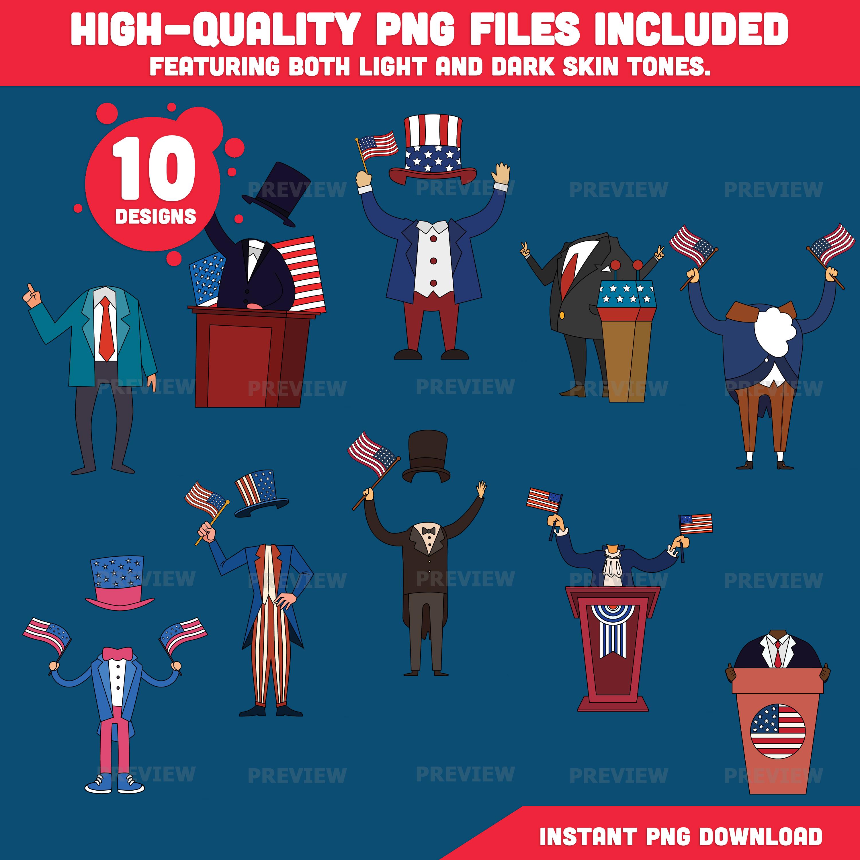 Presidents Day Add-your-own-face Crafts, Body Templates That Let Kids ...