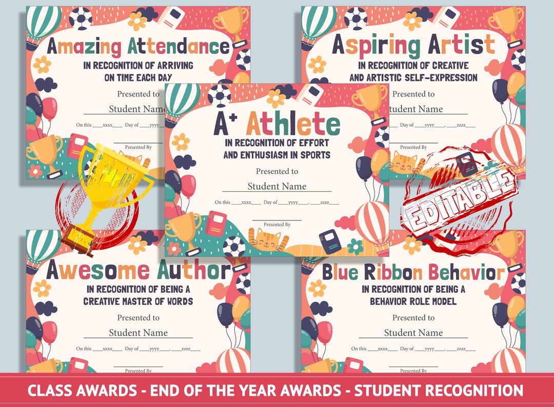 Editable Classroom Superlative Awards, End of the Year Classroom Awards ...