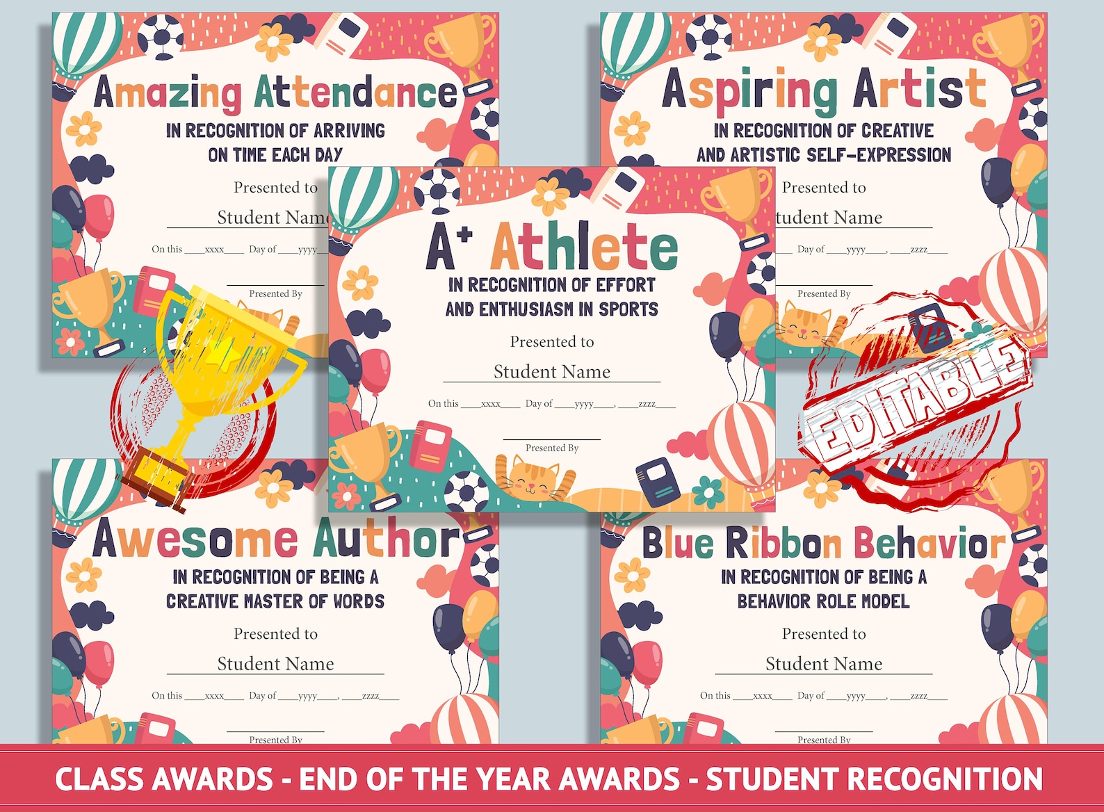 Editable Classroom Superlative Awards, End of the Year Classroom Awards ...