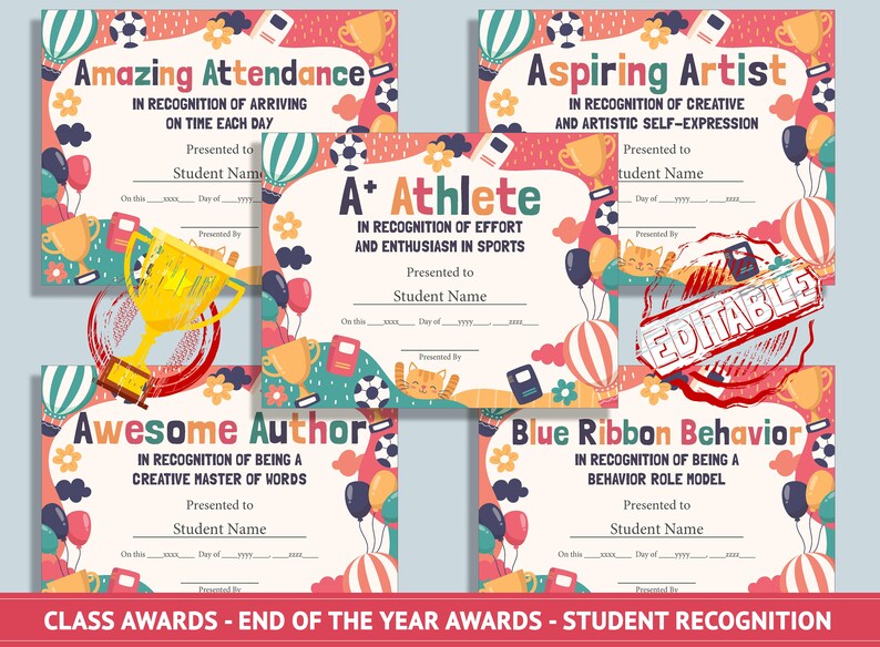 Editable Classroom Superlative Awards, End of the Year Classroom Awards ...