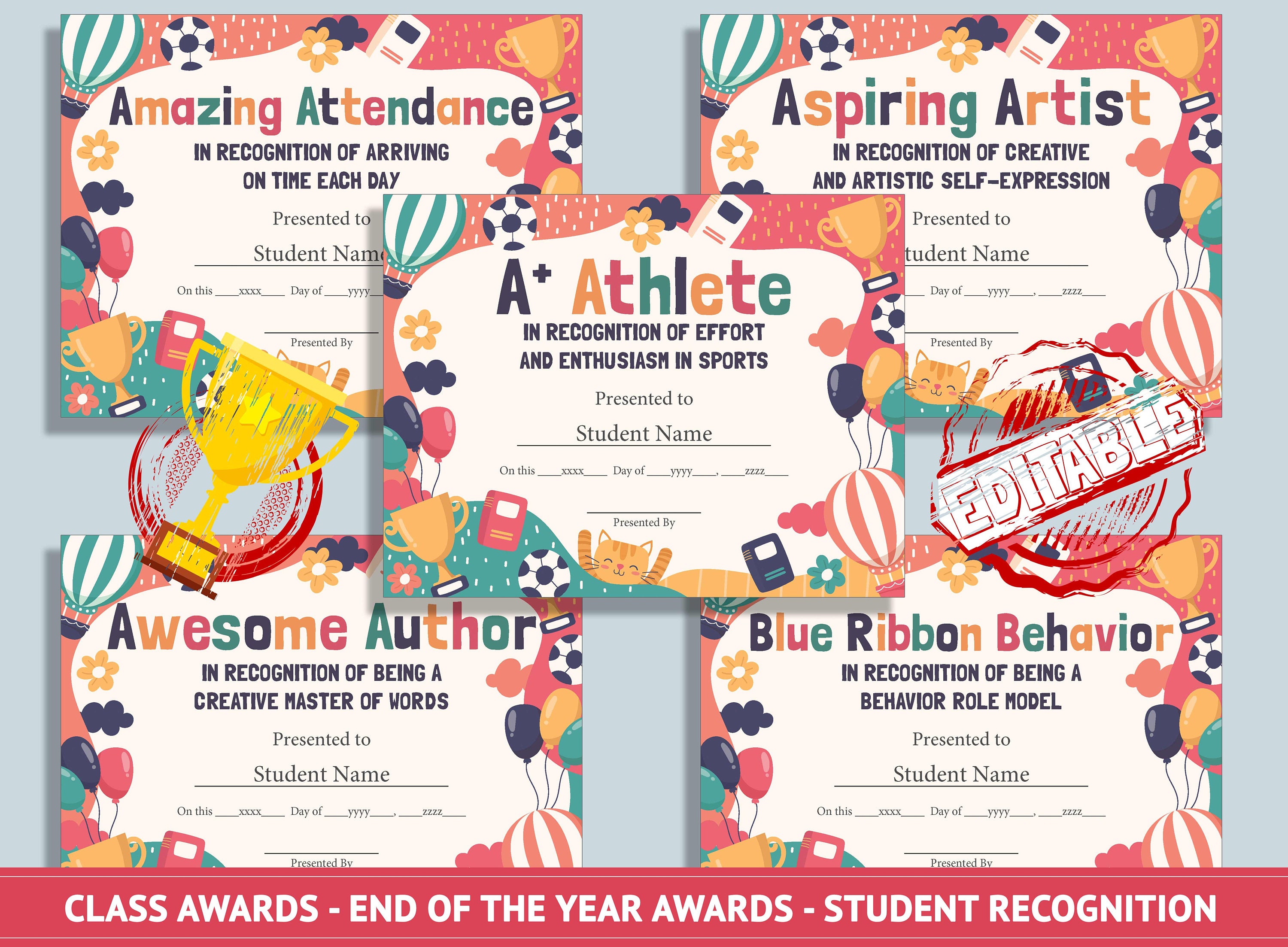 Editable Classroom Superlative Awards, End of the Year Classroom Awards ...