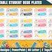 Student Desk Name Plates, 30 Printable/editable Rainbow Classroom Name ...