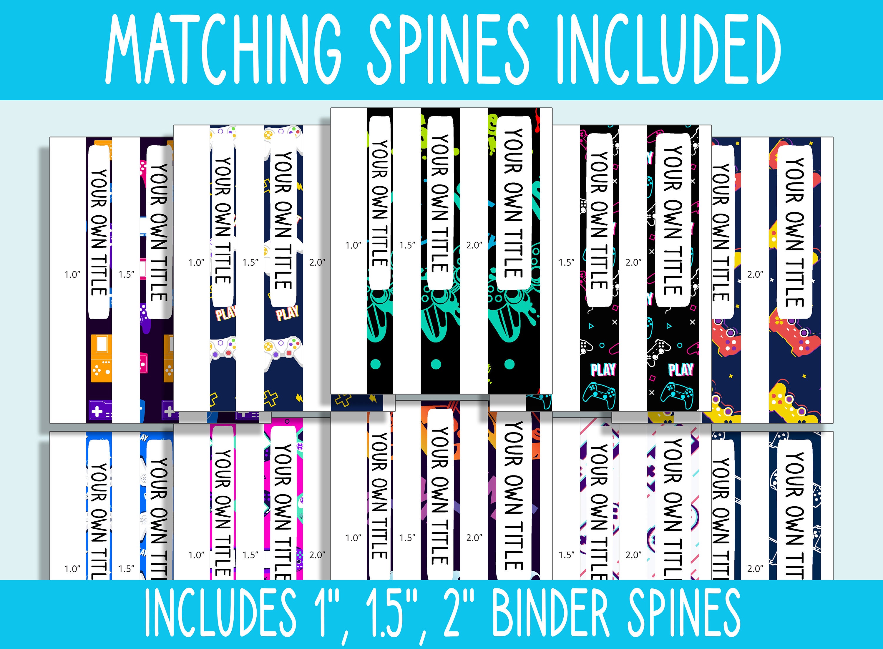 10 Editable Gamer Pattern Binder Covers Includes 1 - Etsy