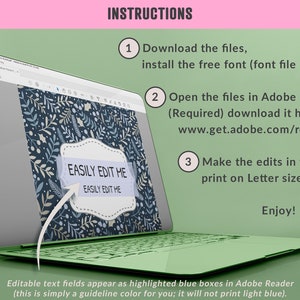 Decorative Floral Binder Cover, 10 Printable/editable Binder Covers ...