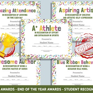 Editable Fun Awards for Students at the End of the Year, Classroom ...