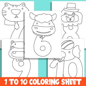 Count and Color Safari: 10 Animal-themed Pages for Learning 1 to 10 ...