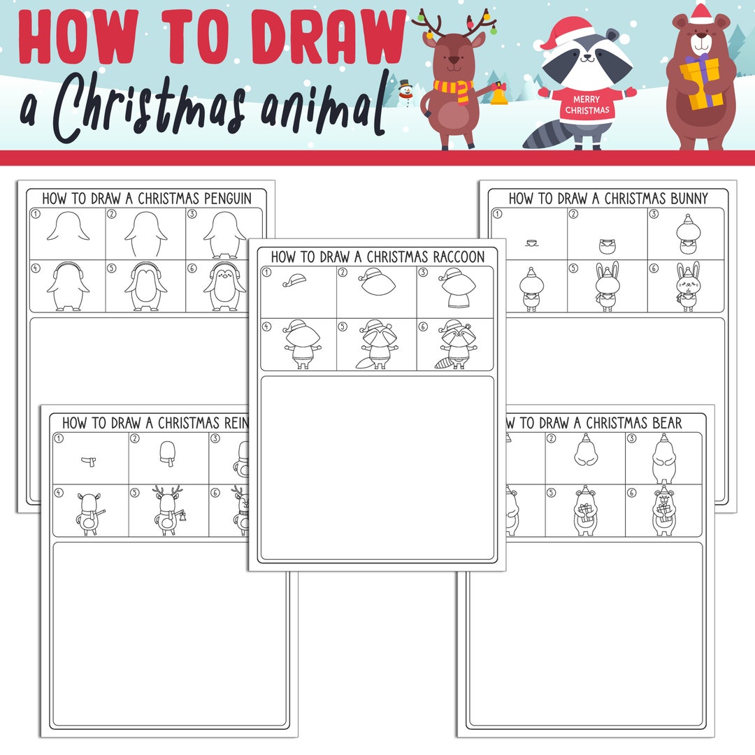 Learn How to Draw a Christmas Animal: Directed Drawing Step by Step ...