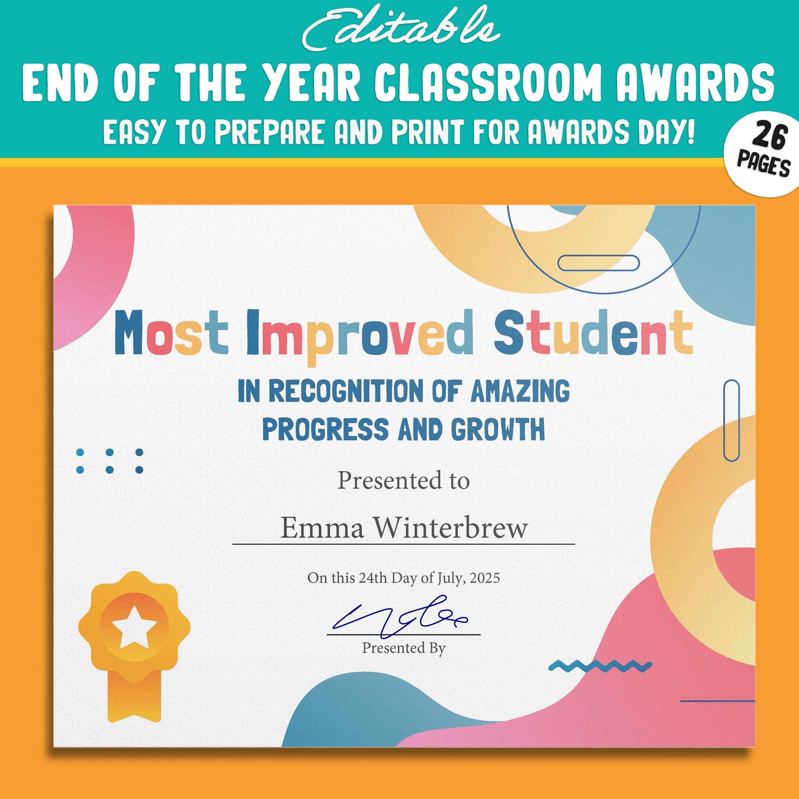 Editable Class Awards End of the Year Awards Student Recognition, PDF ...