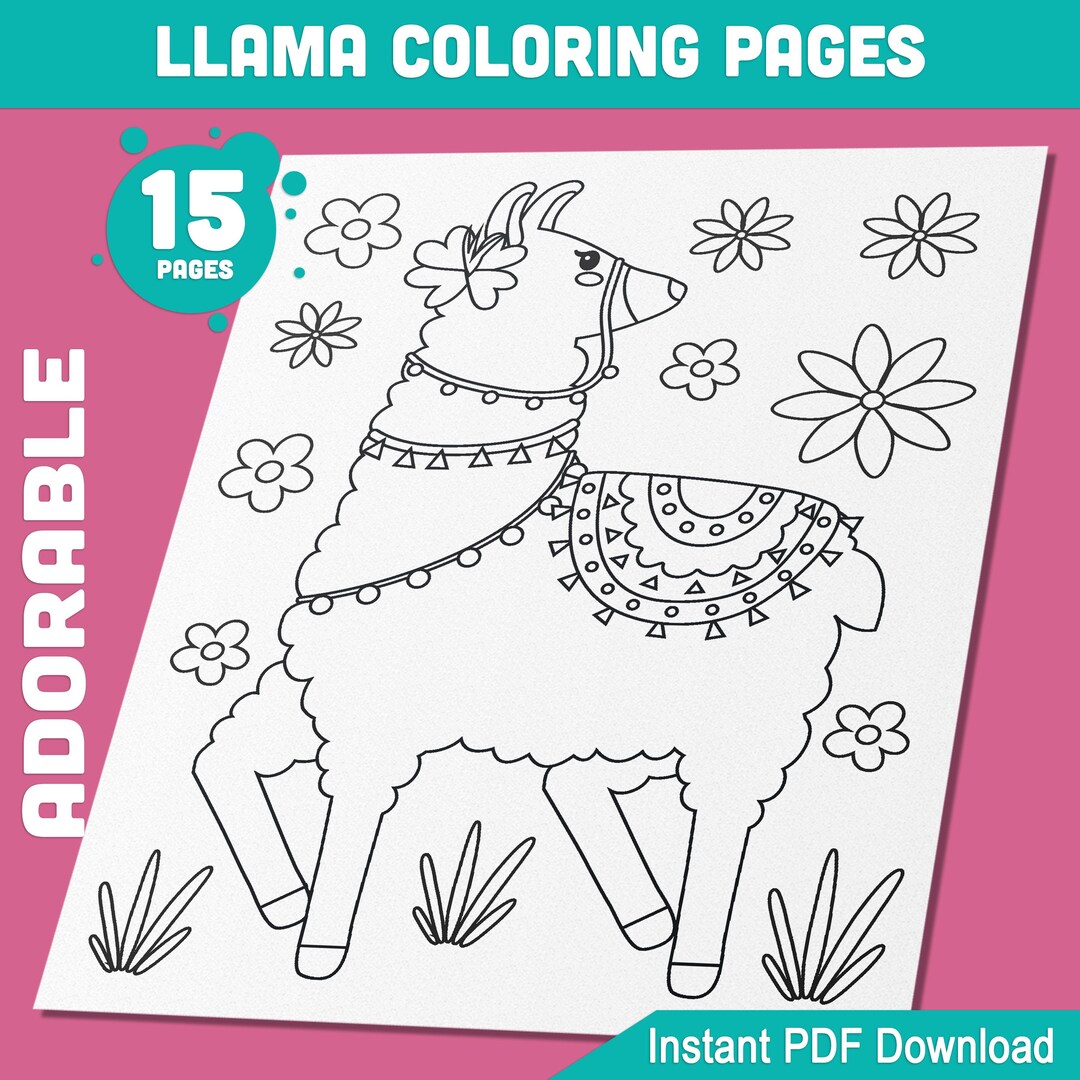15 Adorable Llama Coloring Pages for Kids & Adults – High-resolution ...