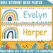 Student Desk Plates, 30 Printable/editable Cute Rainbow Classroom Name ...