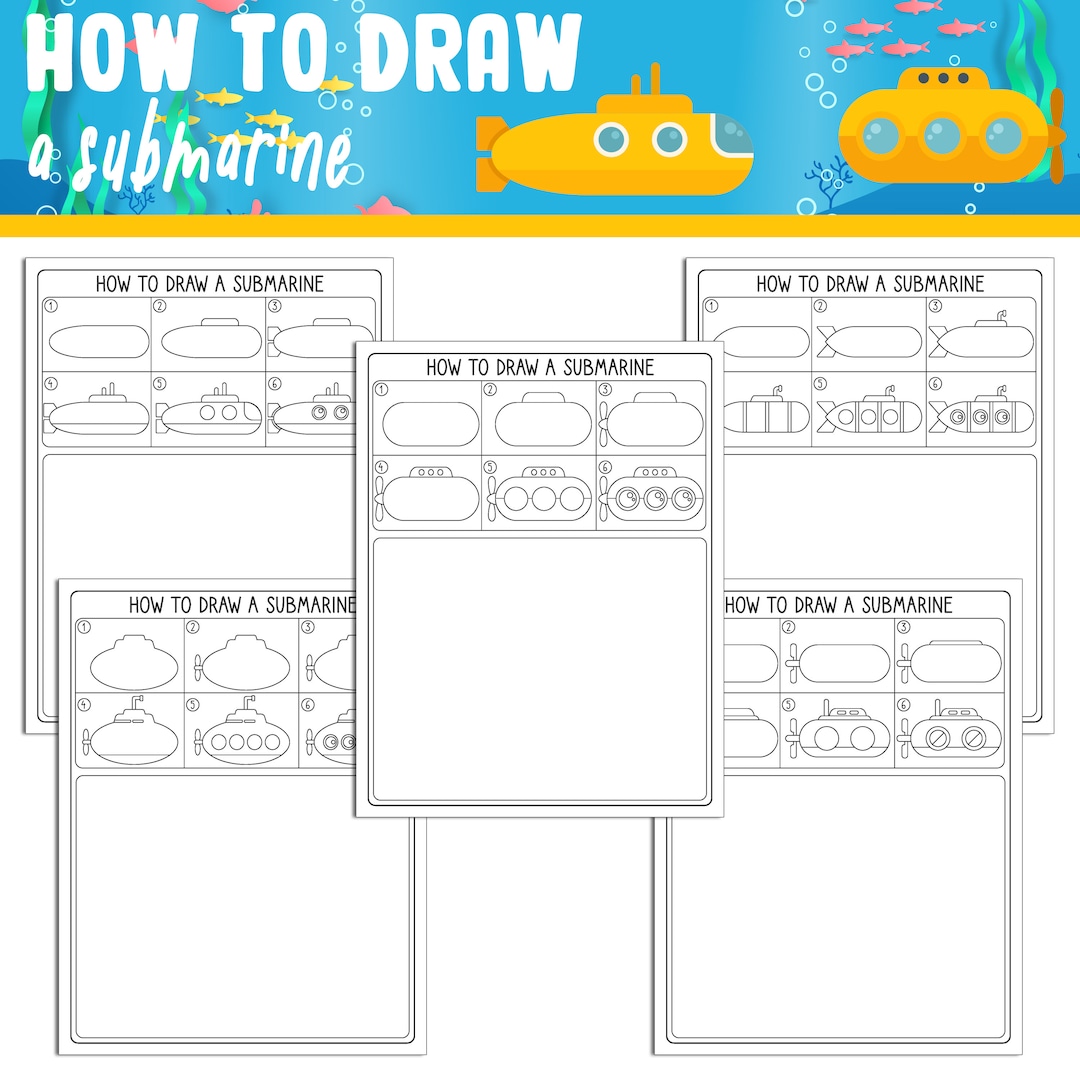 Learn How to Draw a Submarine for Kids: Directed Drawing Step by Step ...