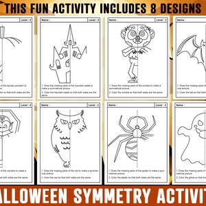 Halloween Symmetry Worksheet, Halloween Theme Lines of Symmetry ...