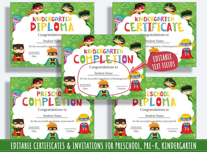 37 Pages of Superhero-themed Diplomas, Certificates, and Invitations ...
