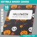 10 Editable Halloween Pattern Binder Covers, Includes 1, 1.5, 2" Spines ...