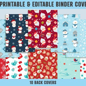 Christmas Gifts Santa Snowmen Candy Binder Cover, 10 Printable/editable ...