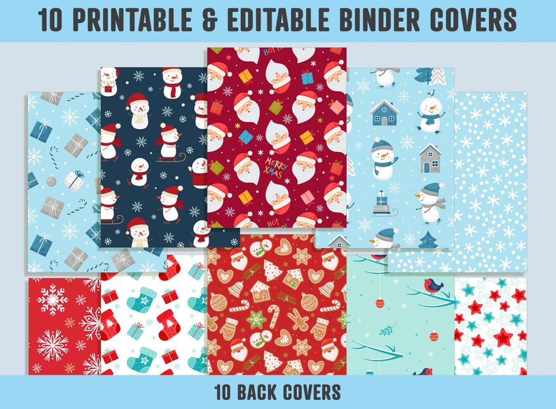 Christmas Gifts Santa Snowmen Candy Binder Cover, 10 Printable/editable ...