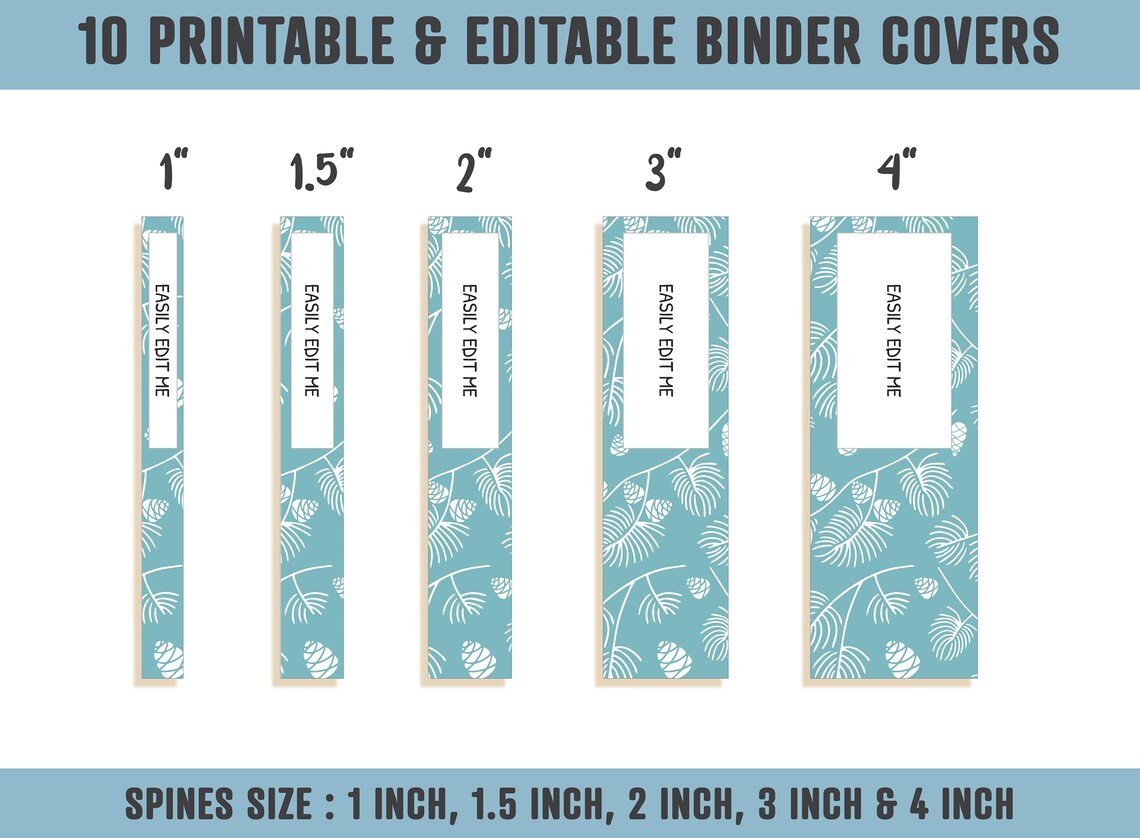 Binder Cover Printable Editable 10 Coversspines Binder - Etsy