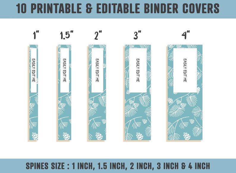 Binder Cover Printable Editable, 10 Coversspines, Binder Insert ...