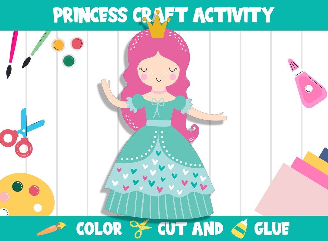 Princess Craft Activity : Color, Cut, and Glue for Prek to 2nd Grade ...
