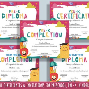 Colorful Pre-k Diploma, Certificate, and Invitation Templates - 37 ...