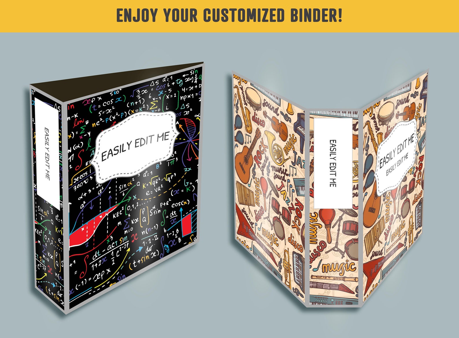 Subject Binder Covers, 10 Printable & Editable Binder Coversspines ...