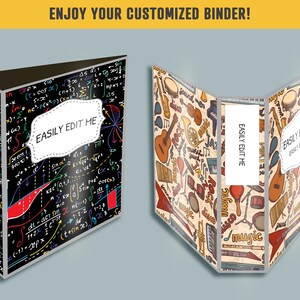 Subject Binder Covers, 10 Printable & Editable Binder Covers+spines ...