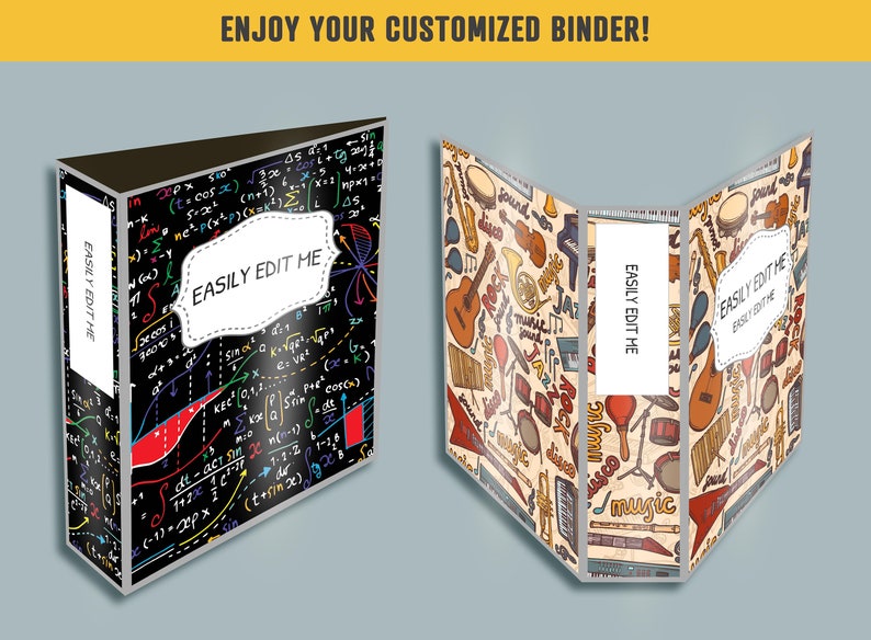 Subject Binder Covers 10 Printable & Editable Binder - Etsy