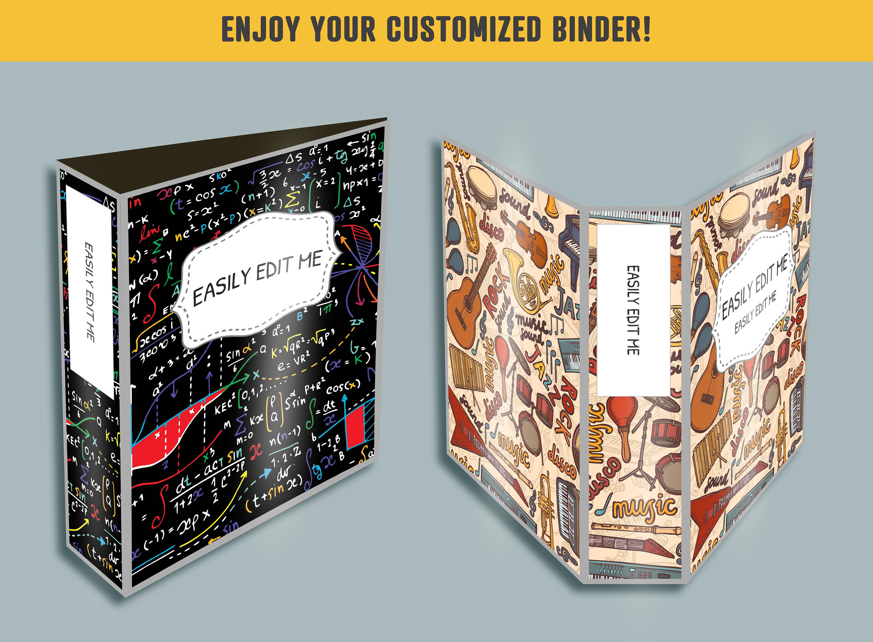 Subject Binder Covers 10 Printable & Editable Binder - Etsy