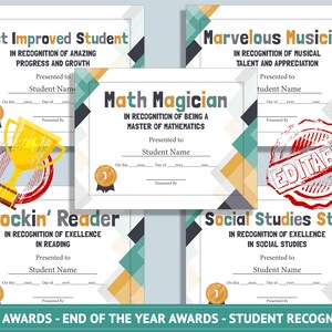 Editable Last Day of School Awards, End of the Year Awards, Student ...