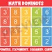 Printable Math Dominoes powers, Exponent, Squared, Cubed, 55 Cards, PDF ...