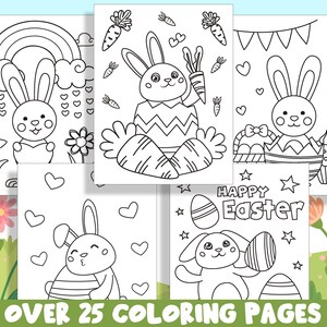 Easter Bunny Coloring Pages, 25 Printable Cute and Adorable Easter ...